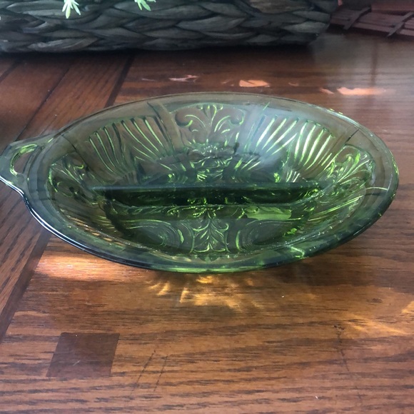 Accents | Vintage Indiana Glass Killarney Green Relish Dish | Poshmark